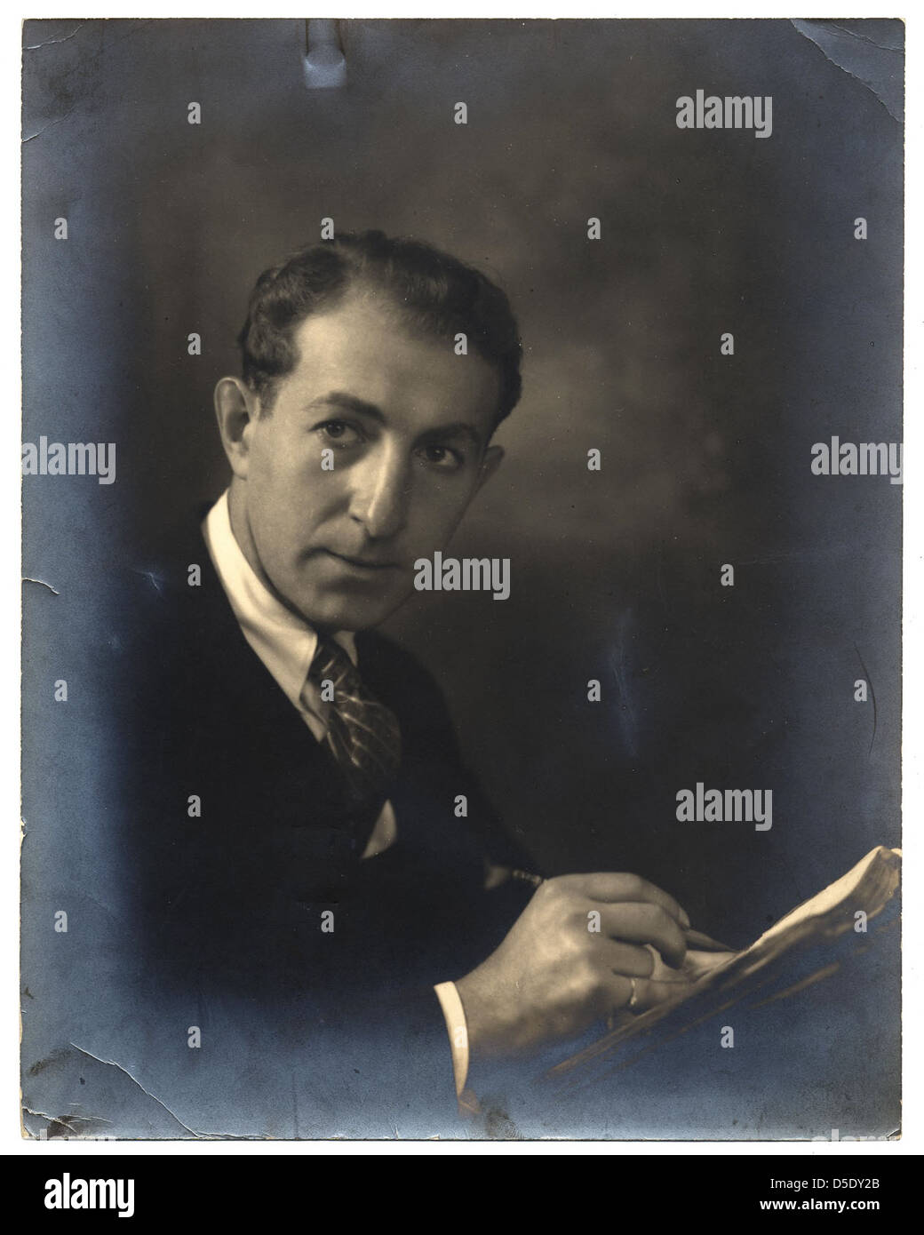 A black and white portrait of Joseph Margulies, an American painter ...