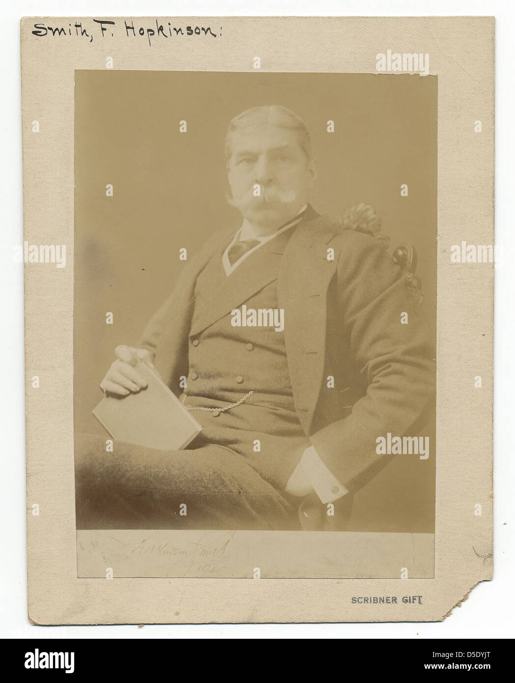 A black-and-white photograph of F. Hopkinson Smith, an American artist ...