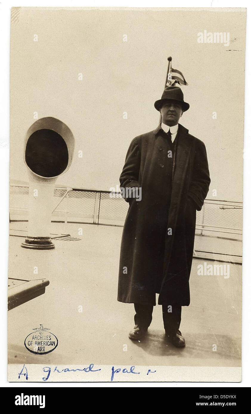A photograph of Alfred Lenz aboard a ship's deck, featuring the ...