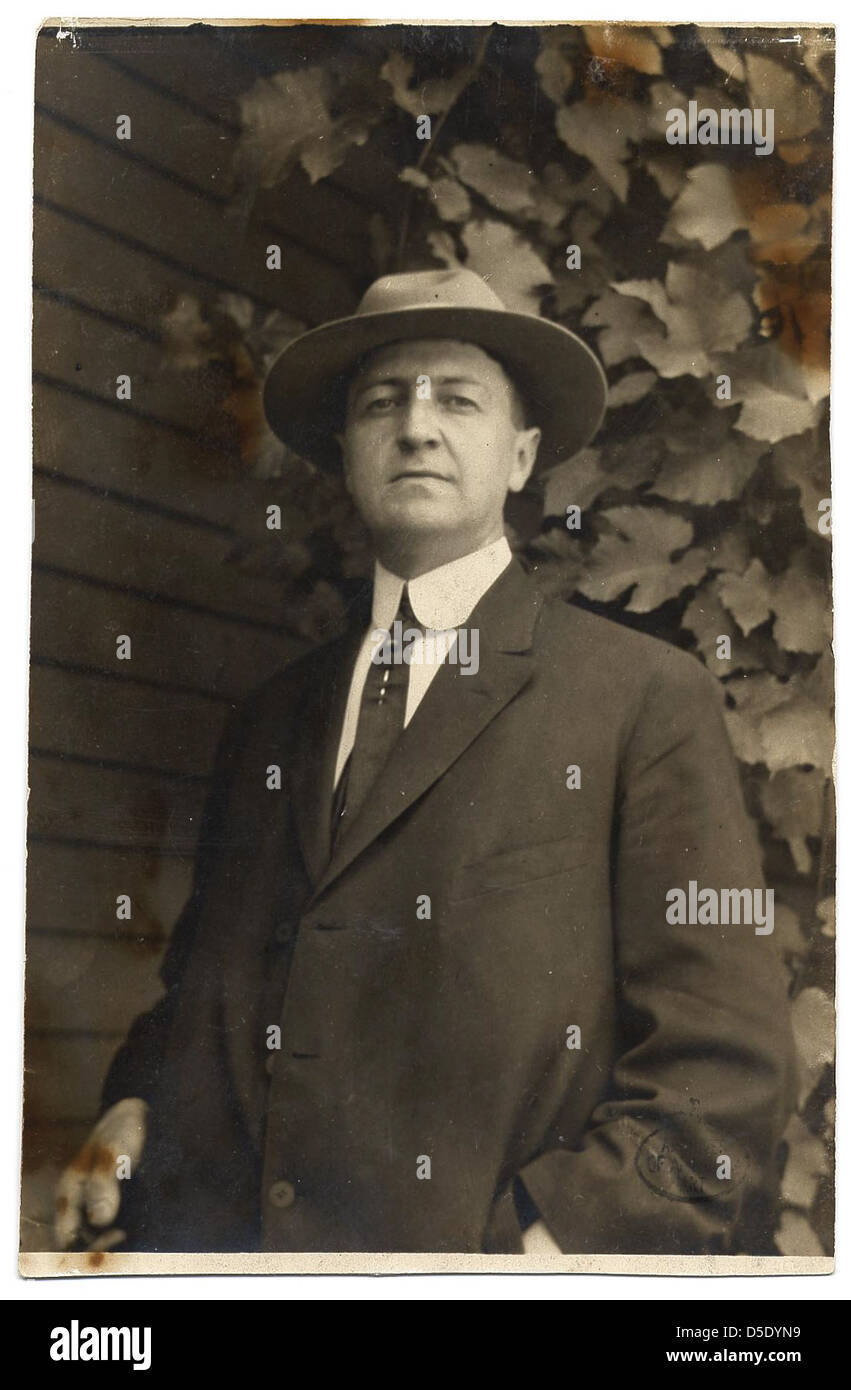 A portrait of Alfred Lenz, taken around 1920, showing him dressed in a ...