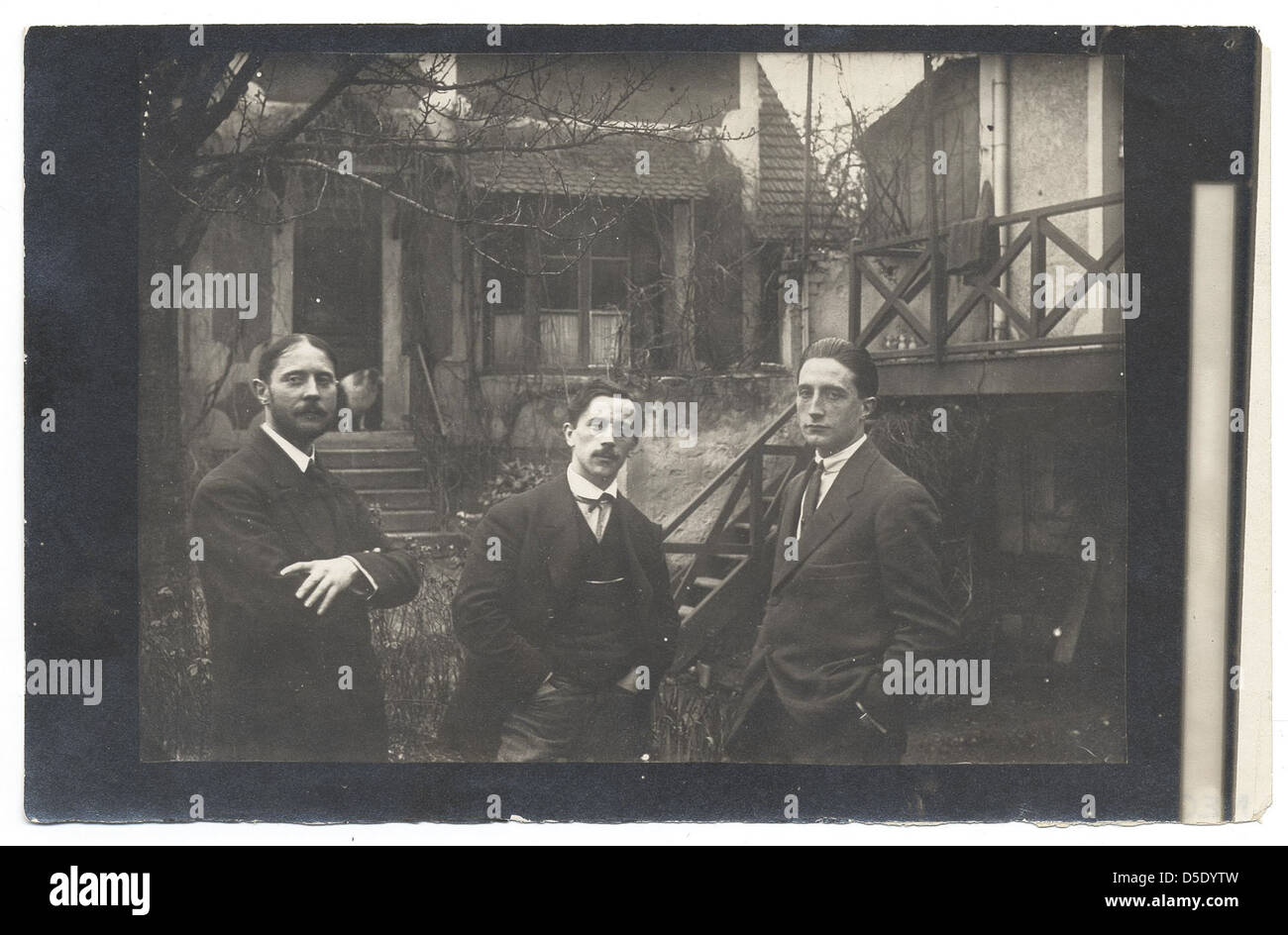 This black-and-white photograph from 1913 shows the Duchamp brothers ...