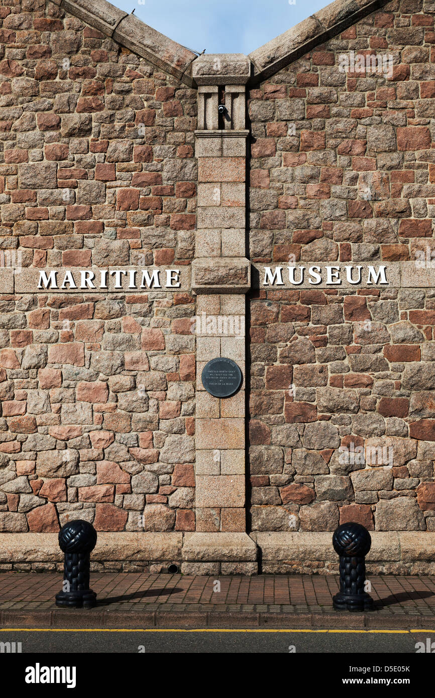 Maritime Museum sign on building, St Helier, Jersey, Channel Islands ...
