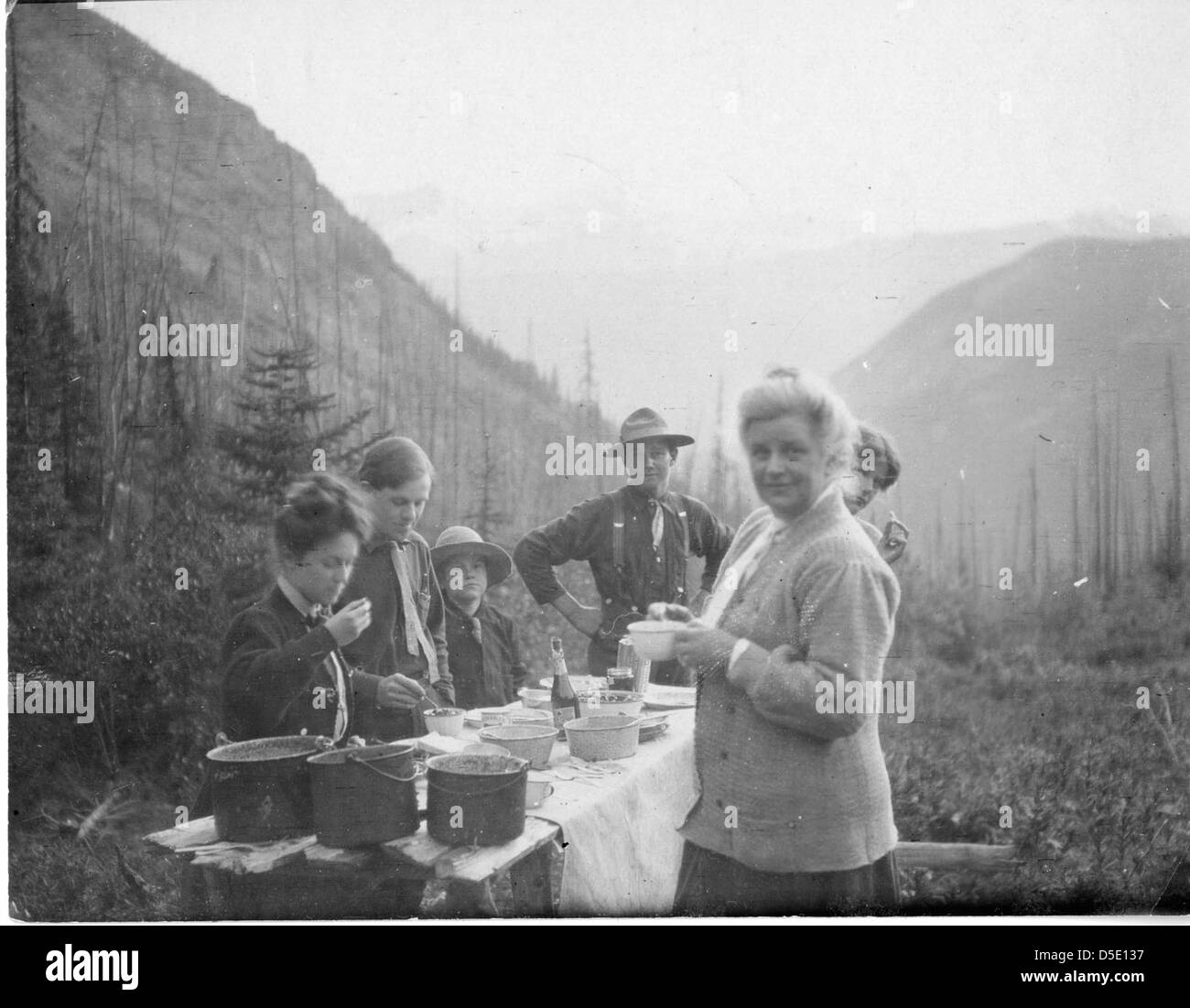 A 1910 photograph showing Charles Doolittle Walcott’s family camping in ... A 1910 photograph showing Charles Doolittle Walcott’s family camping in ...