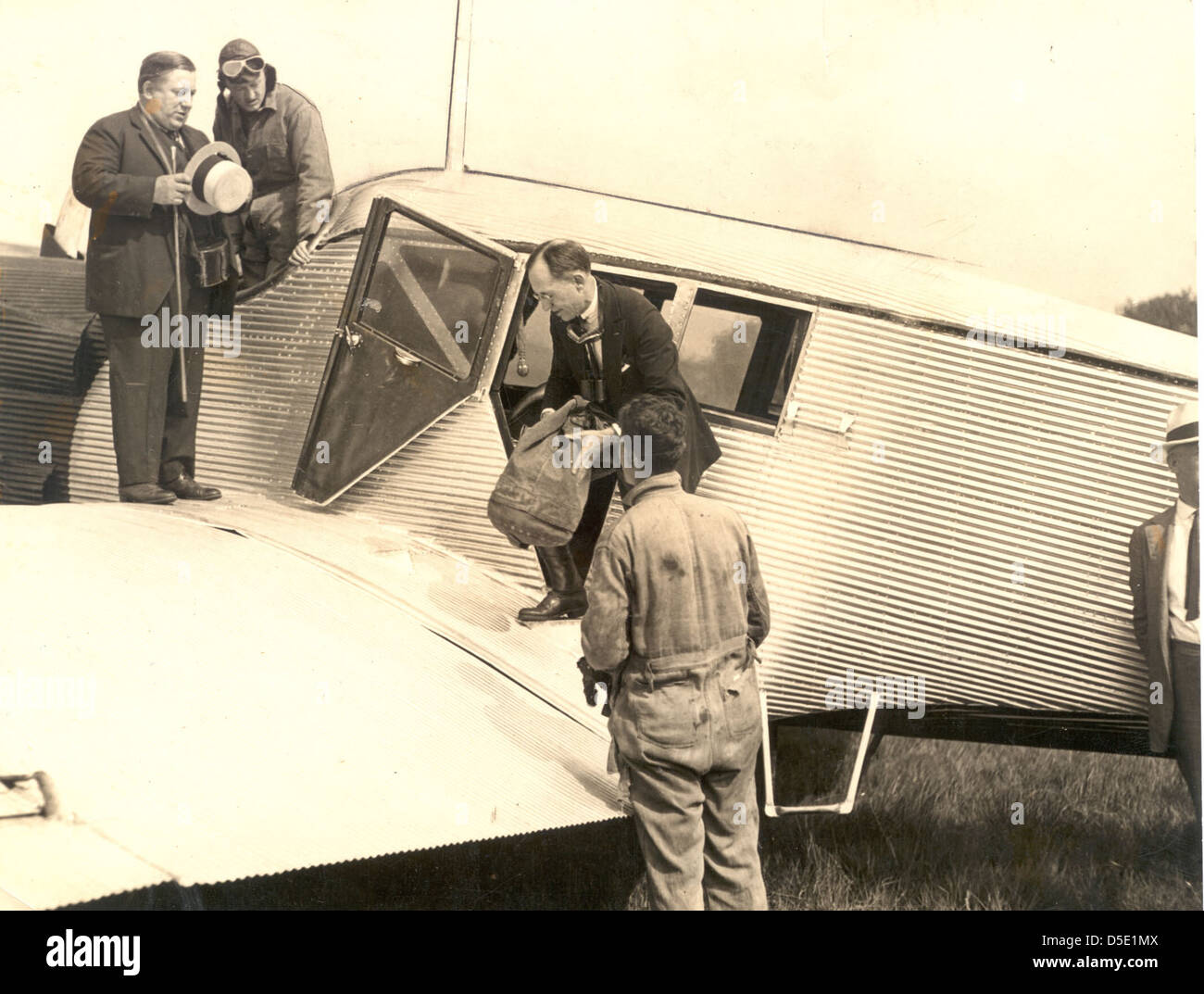 A photograph showing a Junkers JL-6 aircraft loaded with airmail for a ...