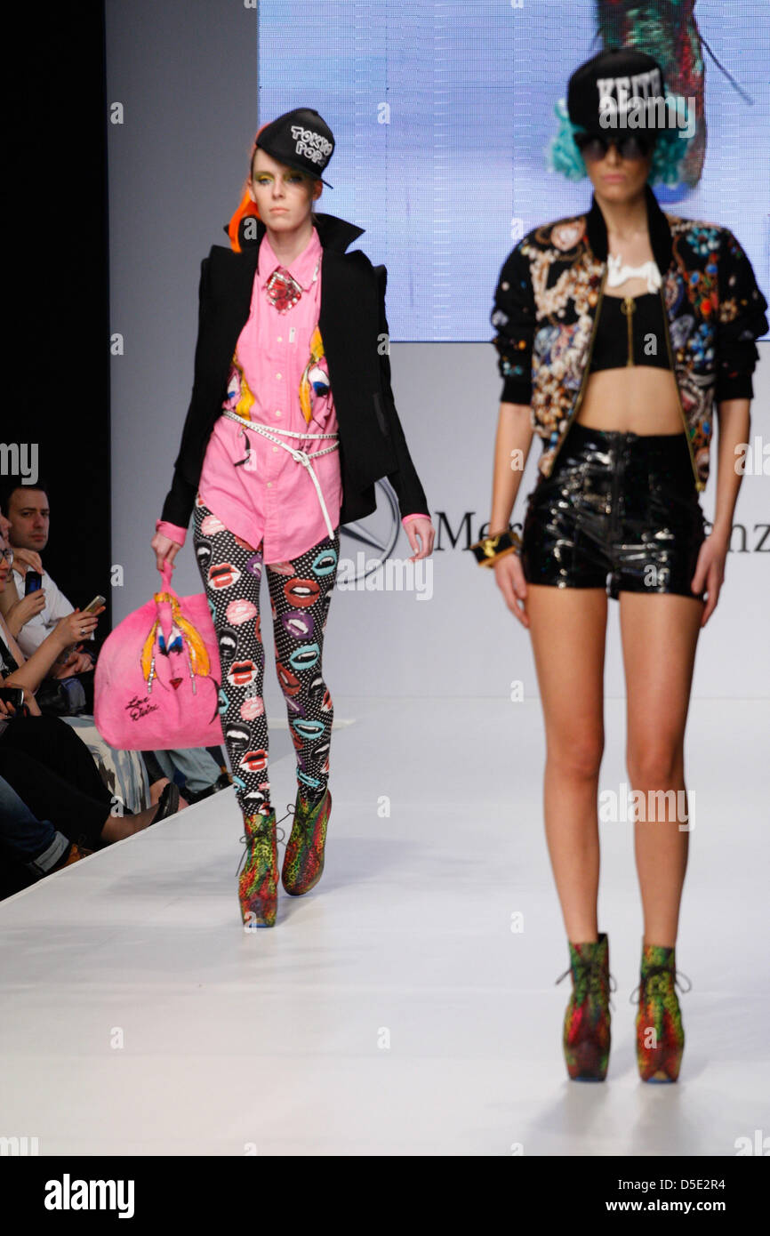 March 29, 2013 - Athens, Greece - A model displays creations by ...