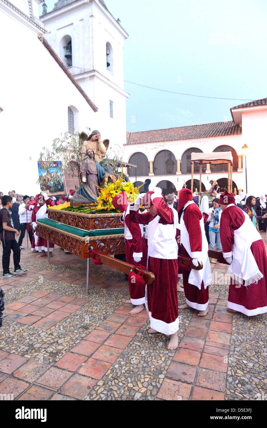 Catholic procession during the Holy Week in Tunja, Boyacá, Colombia ...