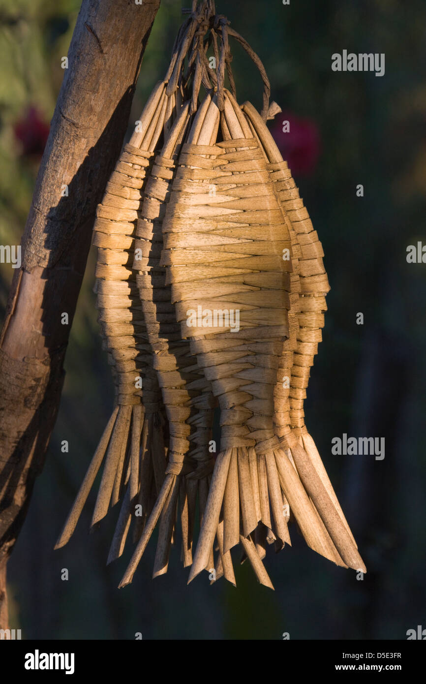 Straw fish decoration, Lake Patzcuaro, Michoacan, Mexico Stock Photo ...