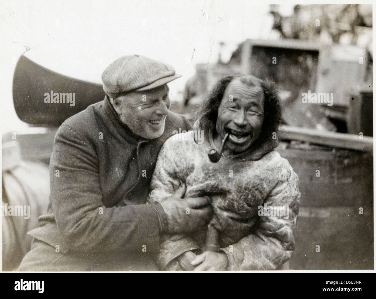 Bob Bartlett is pictured aboard a ship with a local inhabitant during ...