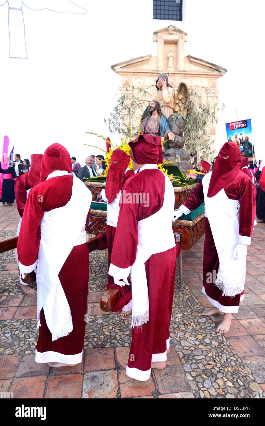 Catholic procession during the Holy Week in Tunja, Boyacá, Colombia ...