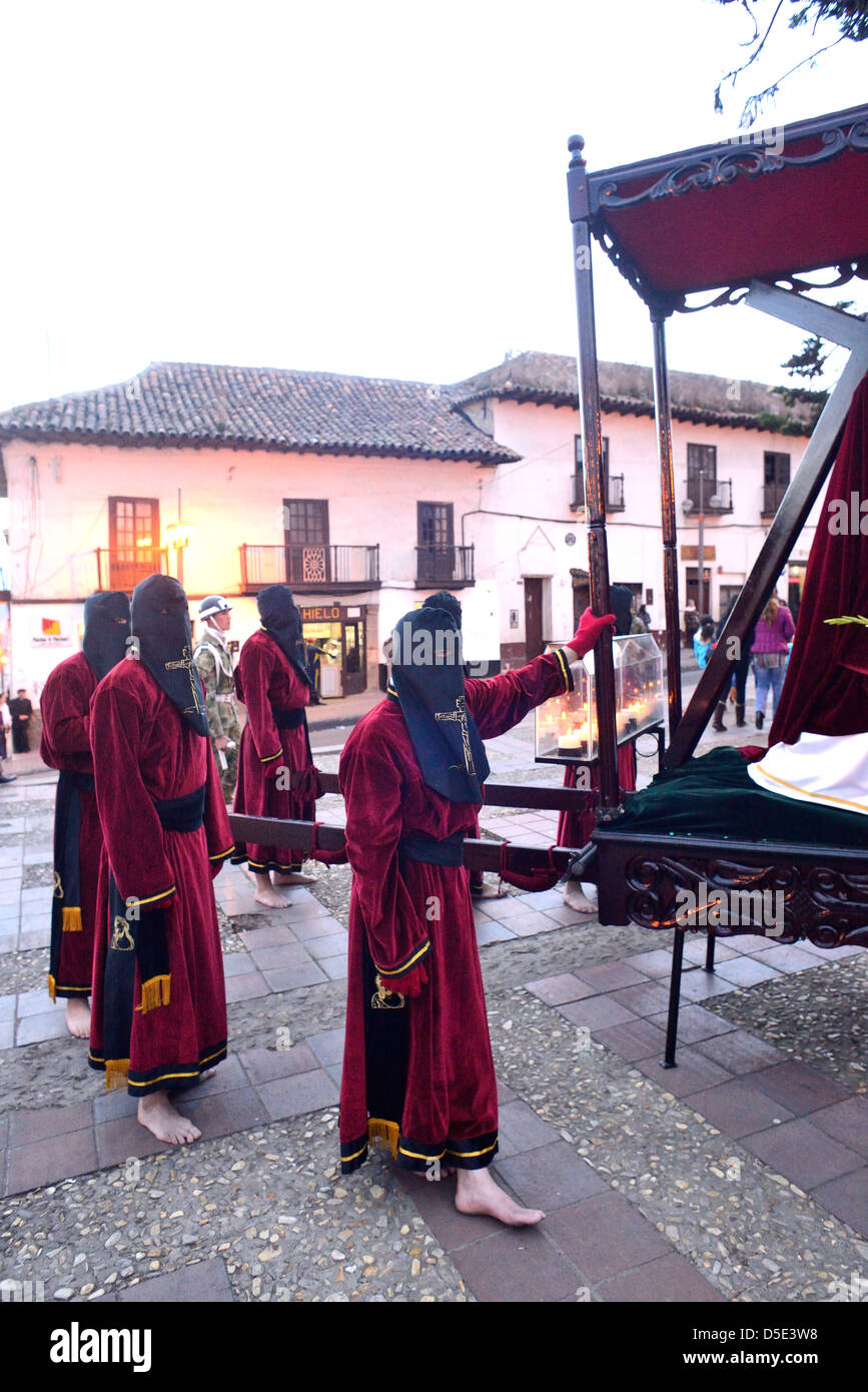 Catholic procession during the Holy Week in Tunja, Boyacá, Colombia ...