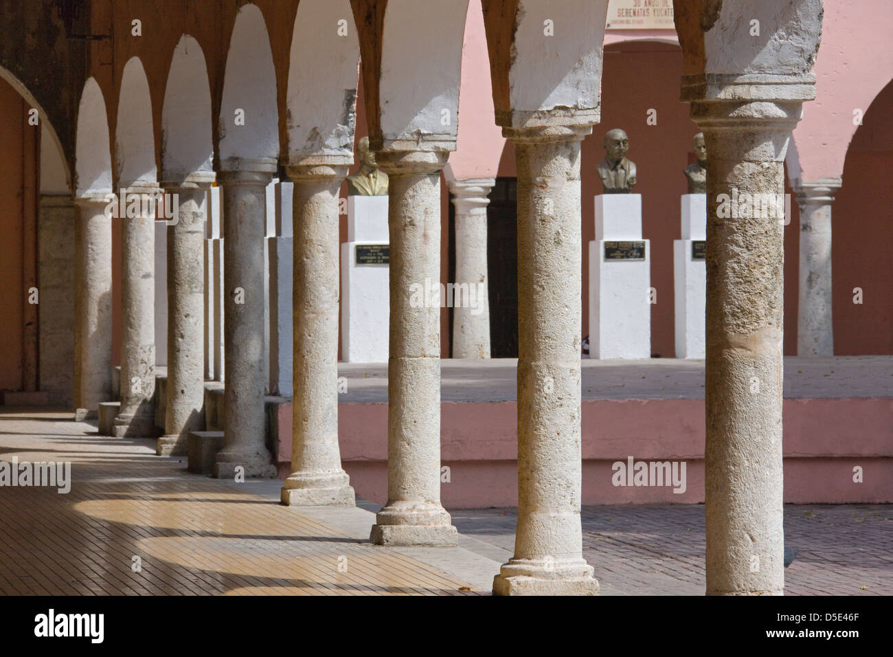 Columns of colonial building, Merida, Yucatan State, Mexico Stock Photo ...