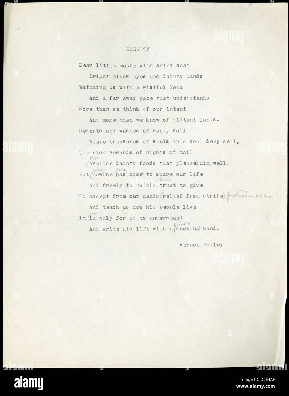 A poem exploring the life and characteristics of the Perognathus ...