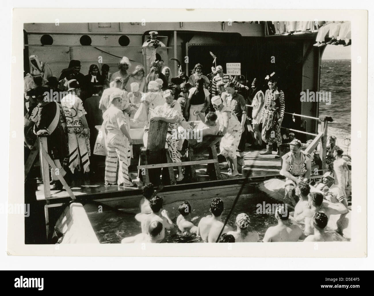 A photograph of the Shellback ceremony aboard the USS Houston in 1938 ...