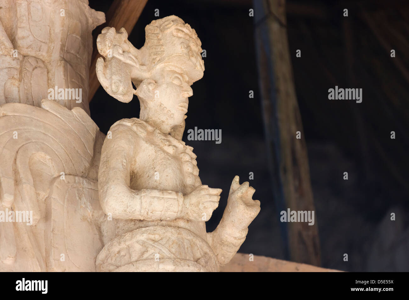 Winged Maya Warriors at Mayan ruins of Ek Balam, Yucatan, Mexico Stock ...
