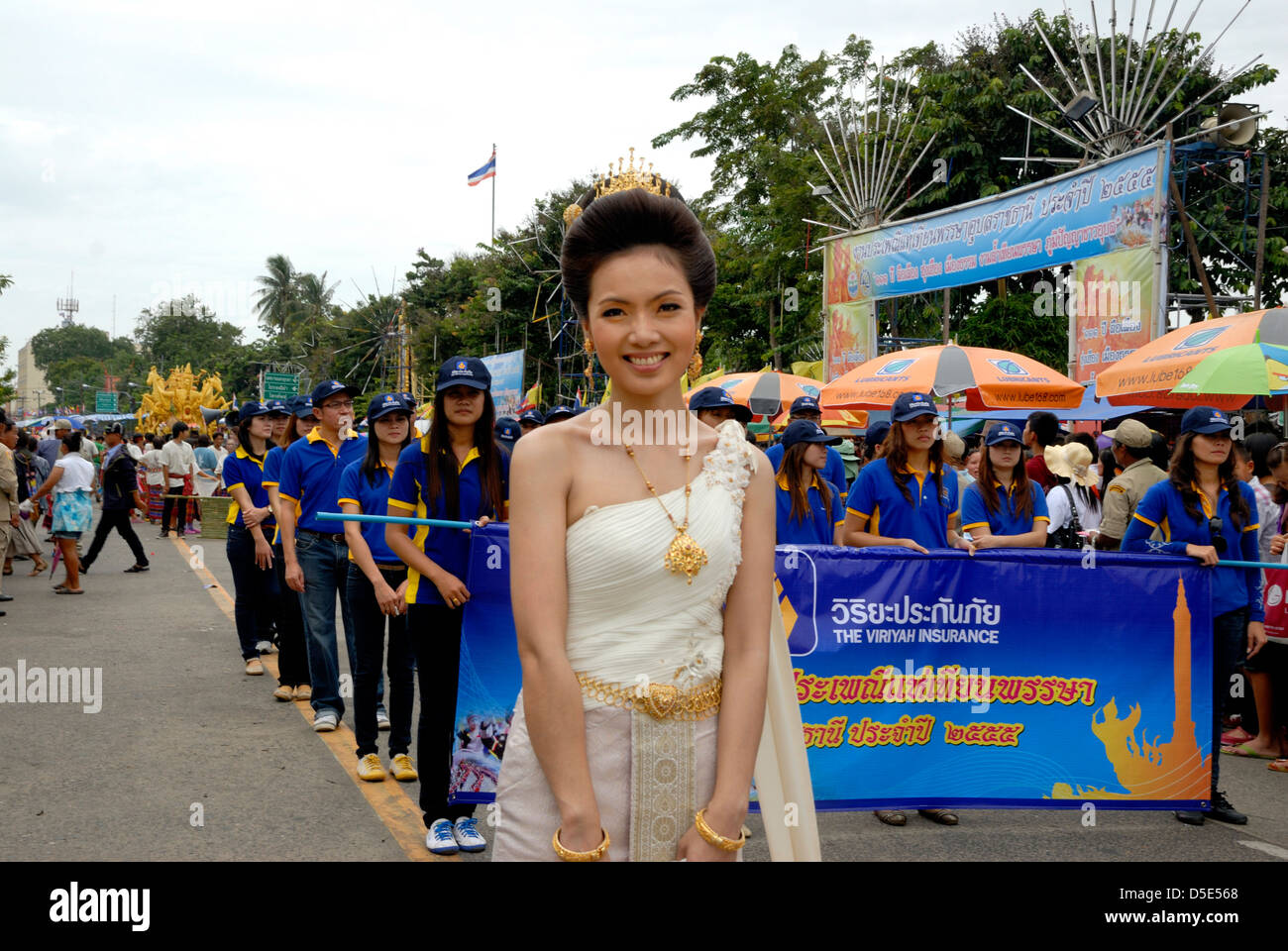 Colourful Thai costume worn at the Lop buri festival in Lop buri ...