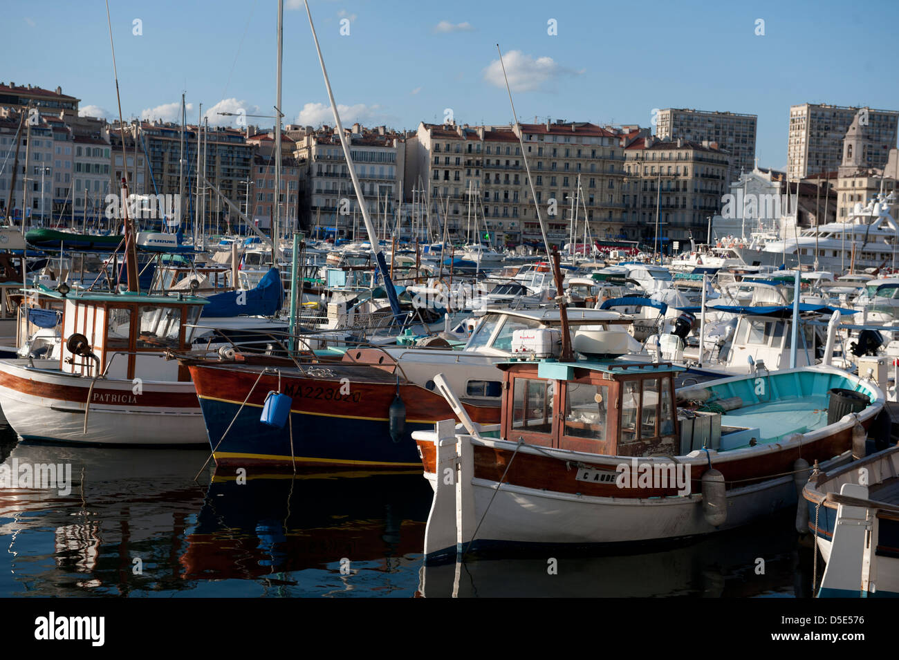 Fishing boats in the old harbour, Marseille, France Stock Photo - Alamy
