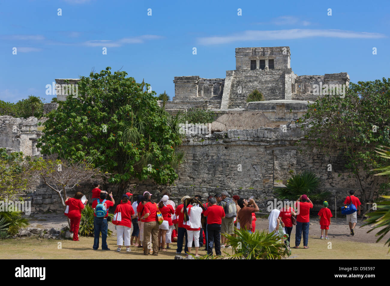 Tourists at Tulum ruins, Quintana Roo State, Mexico Stock Photo - Alamy