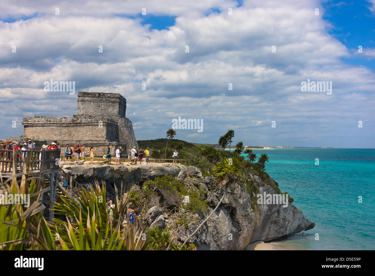 Tourists on the beach, Tulum, Quintana Roo State, Mexico Stock Photo ...