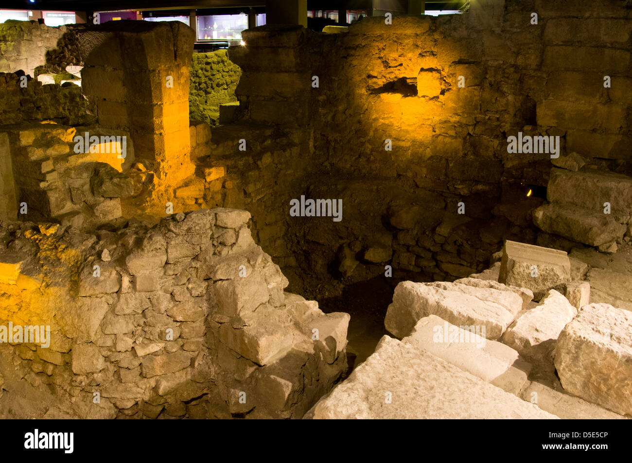 Gallo-Roman ruins in the Archaeological Crypt Paris Notre-Dame, Paris ...