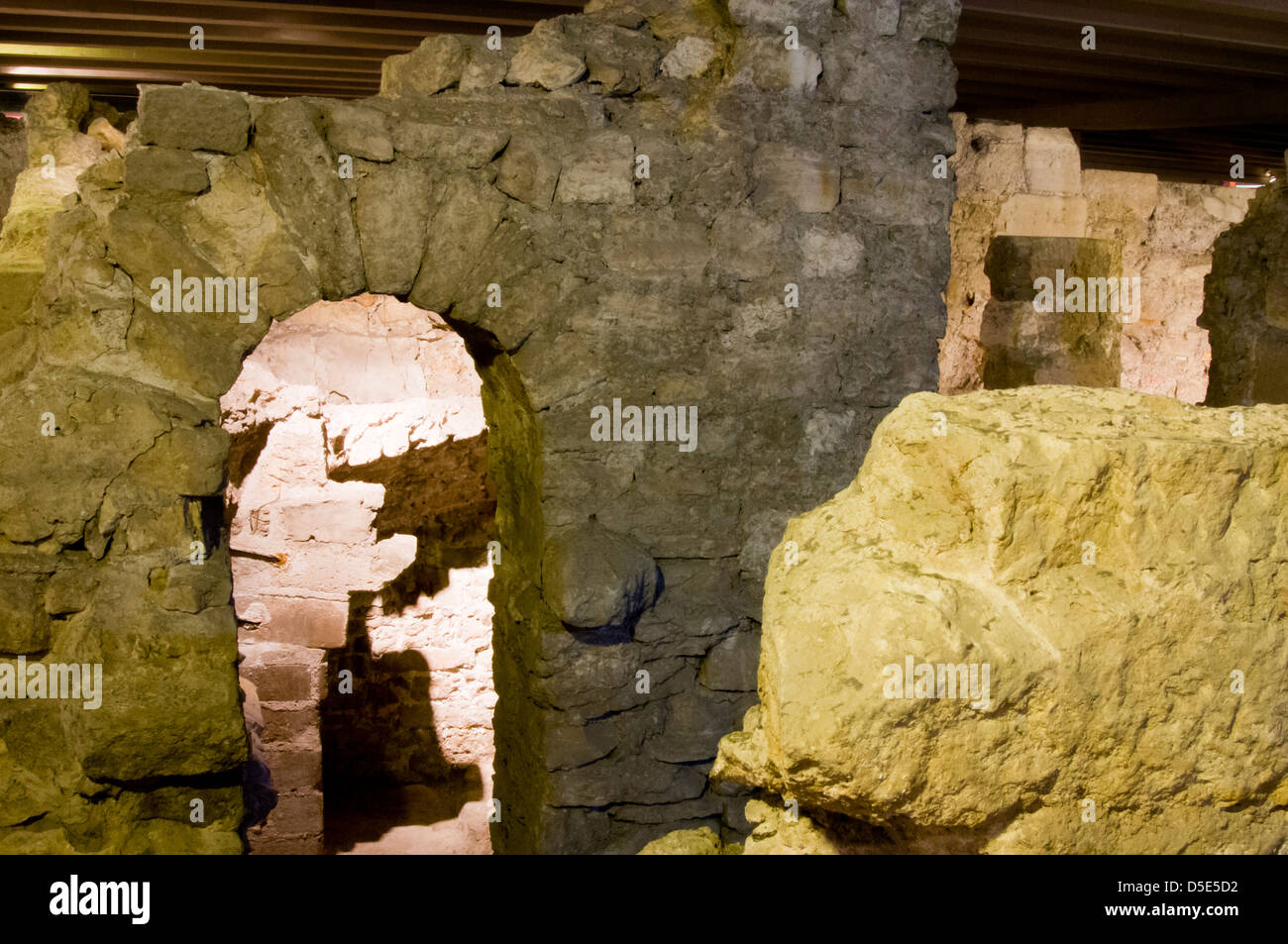 Gallo-Roman ruins in the Archaeological Crypt Paris Notre-Dame, Paris ...