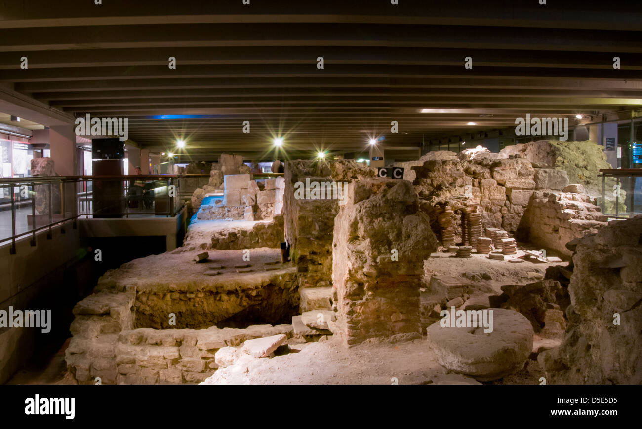 Gallo-Roman ruins in the Archaeological Crypt Paris Notre-Dame, Paris ...