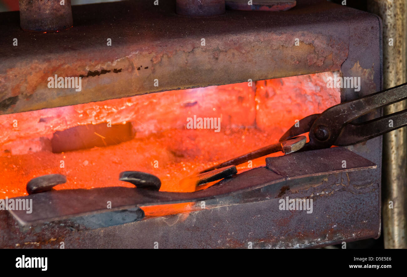 Horseshoes in a red hot furnace Stock Photo - Alamy