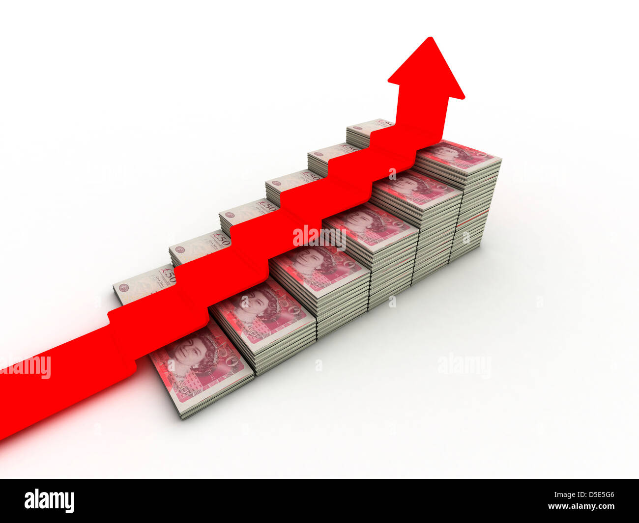 50 pound sterling bank notes closeup view business background Stock ...