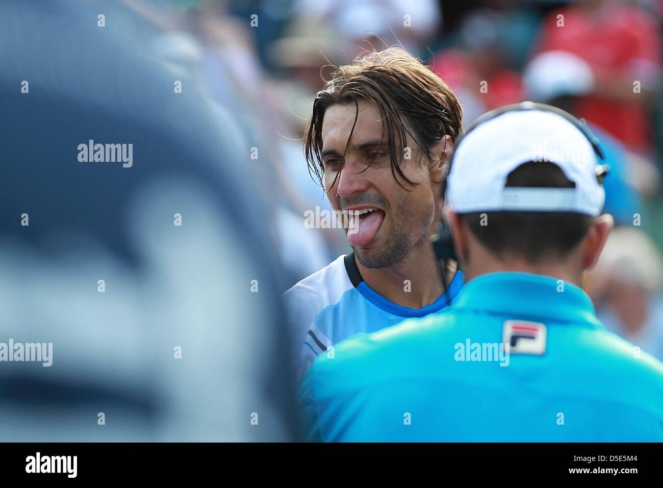 March 29, 2013 - Miami, Florida, U.S - David Ferrer of Spain celebrates ...