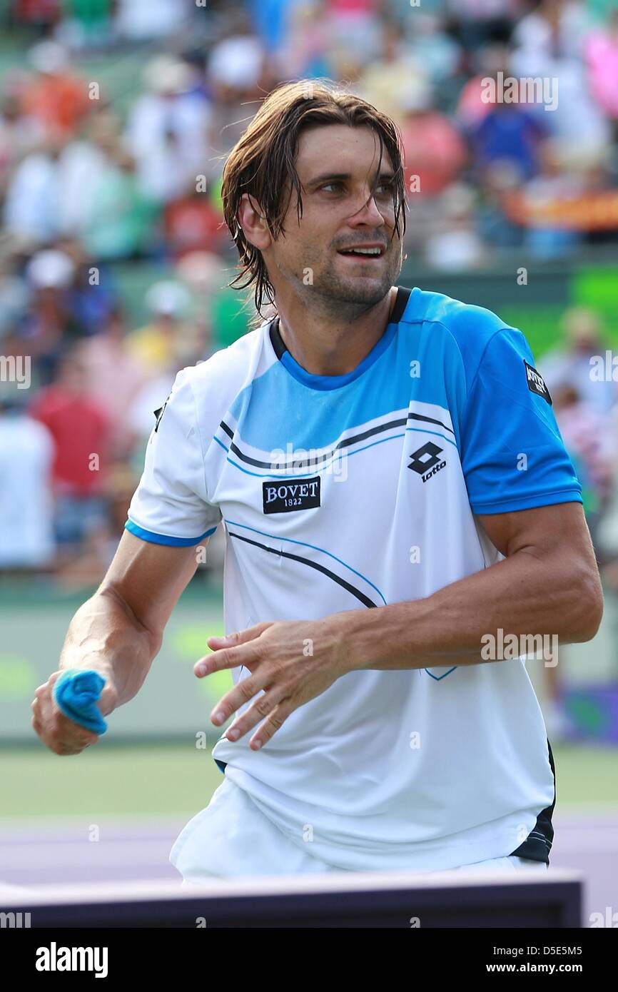 March 29, 2013 - Miami, Florida, U.S - David Ferrer of Spain celebrates ...
