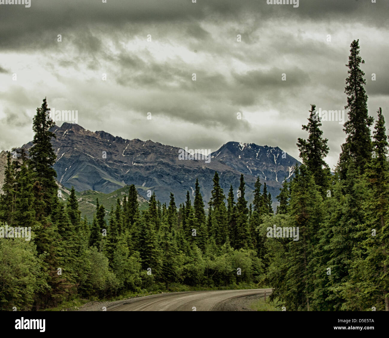 June 27, 2012 - Denali Borough, Alaska, US - Storm clouds gather over ...