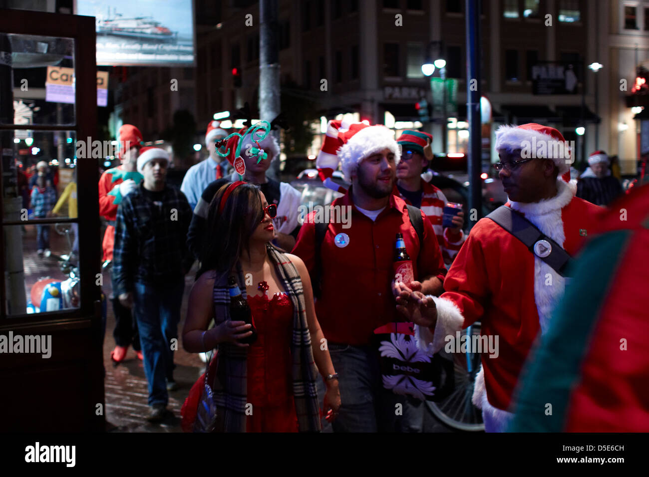 Drunken Santa Claus Parade New Orleans Stock Photo - Alamy