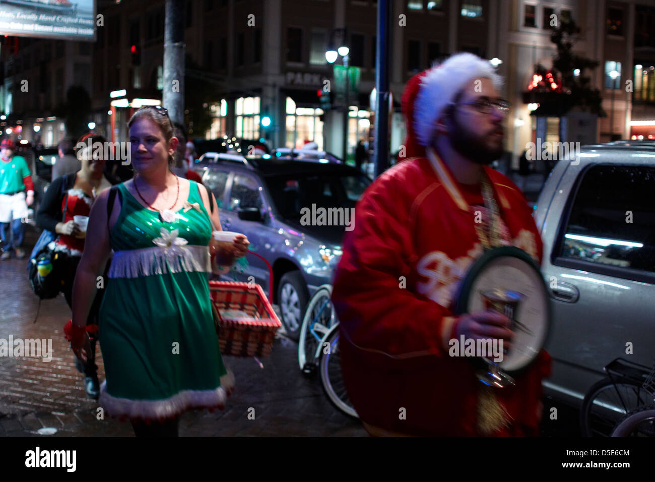 Drunken Santa Claus Parade New Orleans Stock Photo - Alamy