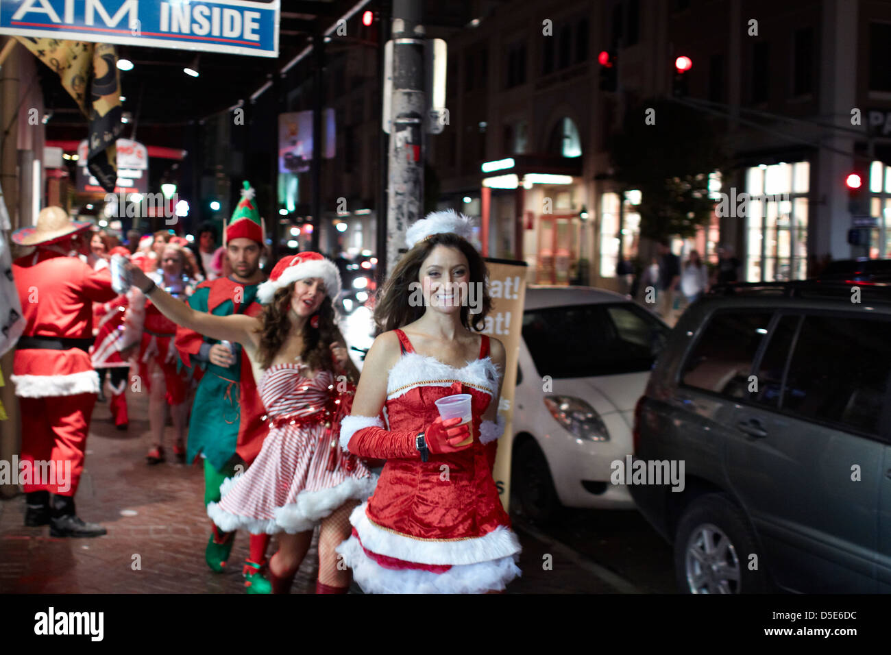 Drunken Santa Claus Parade New Orleans Stock Photo - Alamy