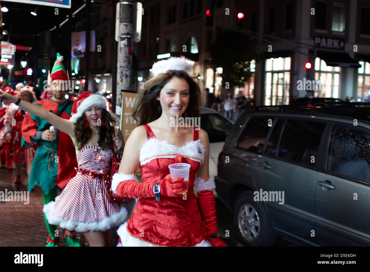 Drunken Santa Claus Parade New Orleans Stock Photo - Alamy
