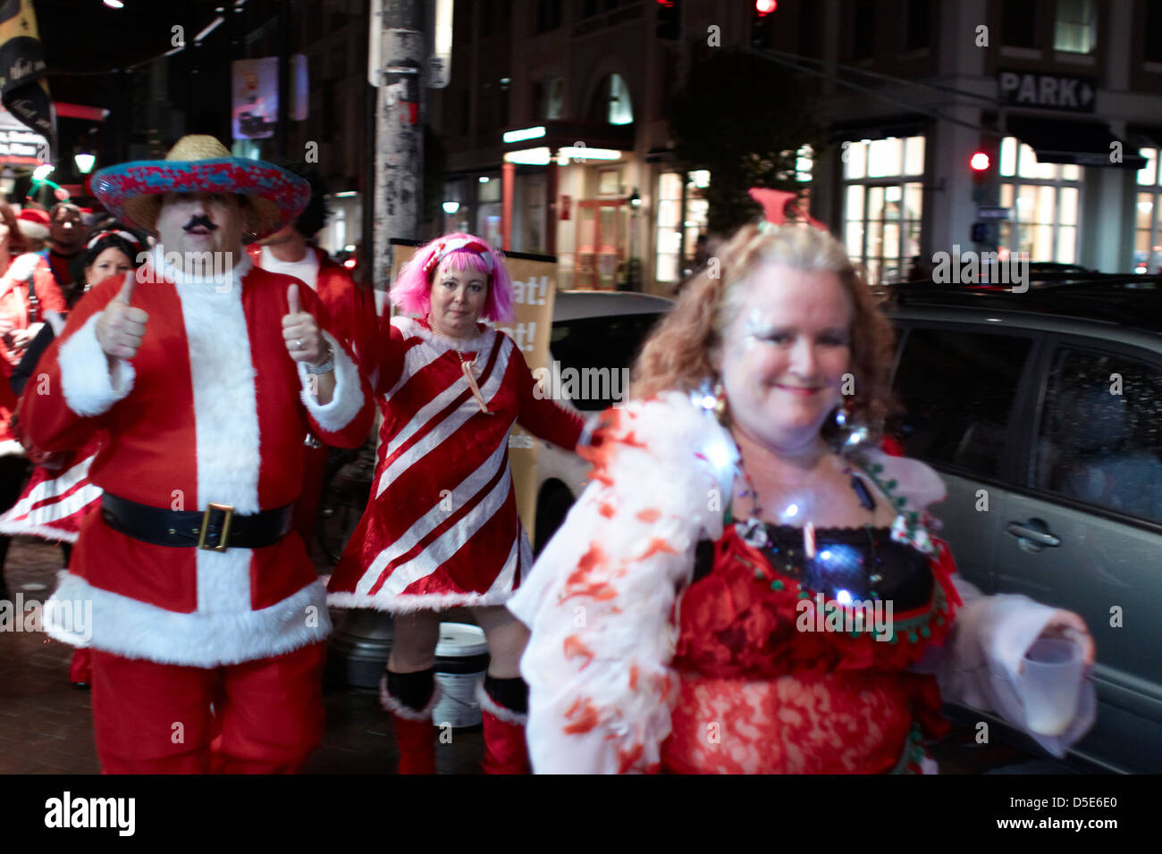 Drunken Santa Claus Parade New Orleans Stock Photo - Alamy
