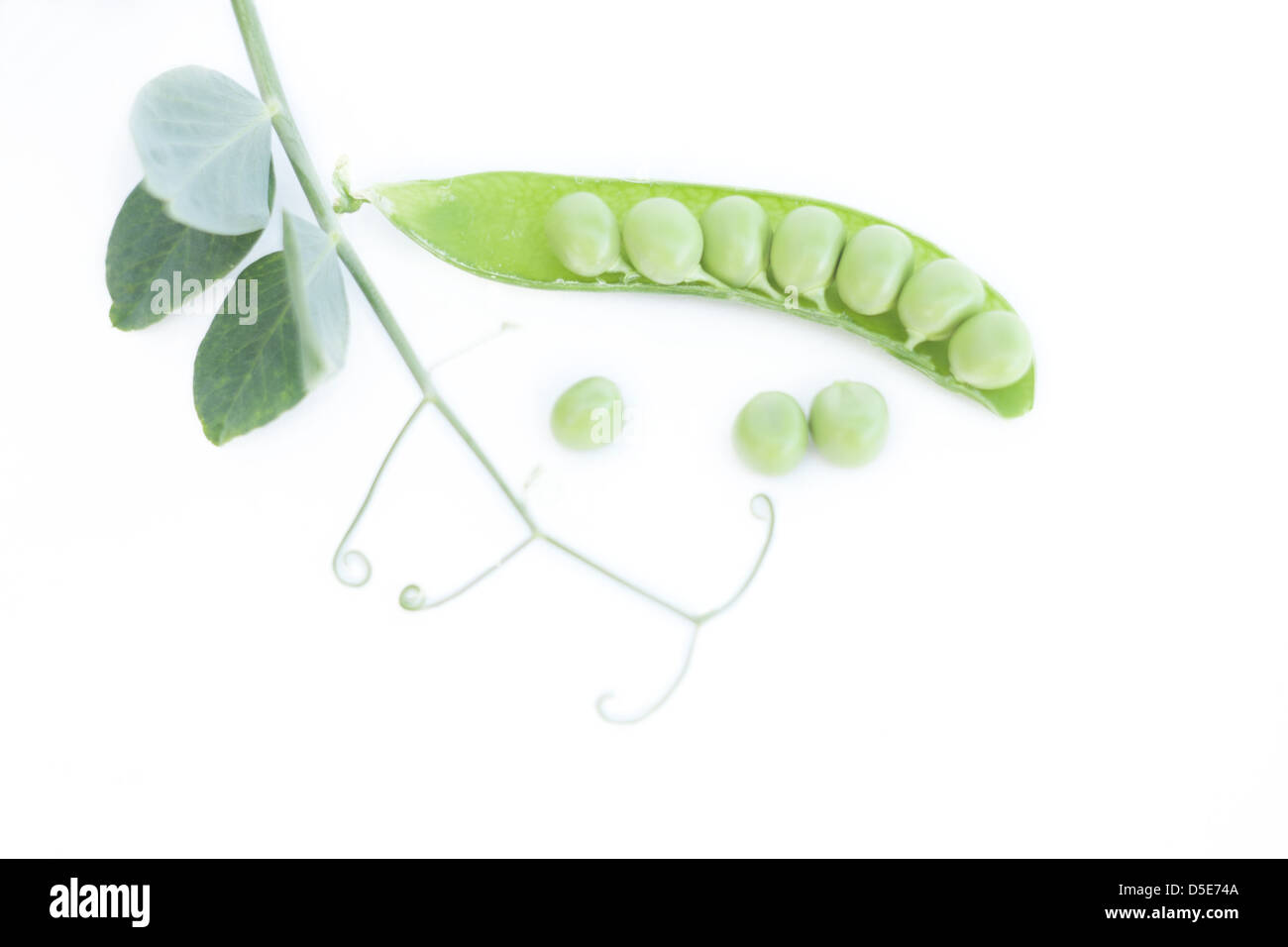 Sweet green peas on white Stock Photo - Alamy