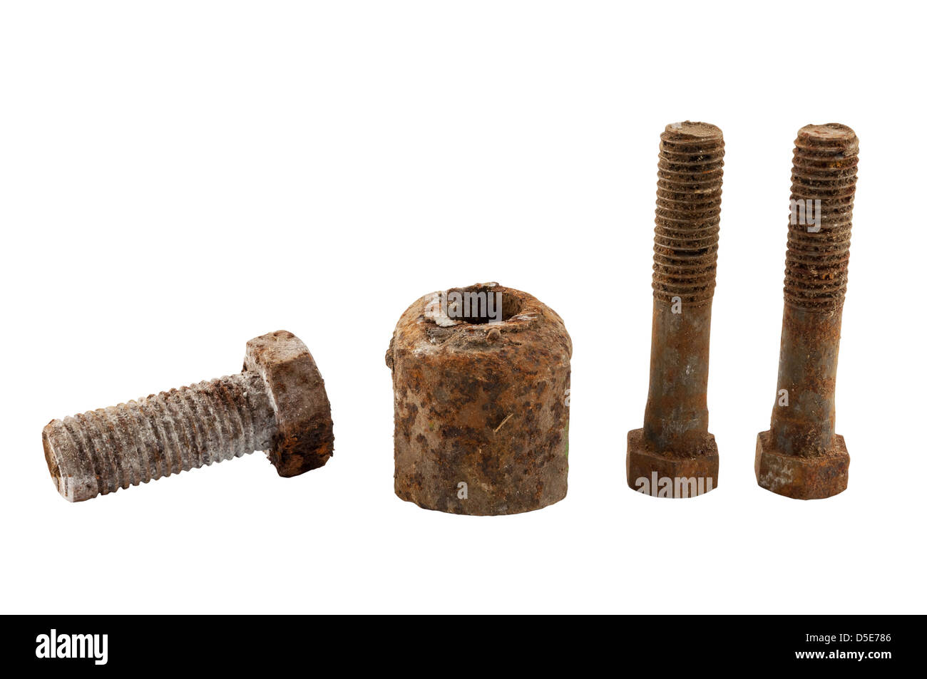 old rusty bolt isolated on white background Stock Photo - Alamy