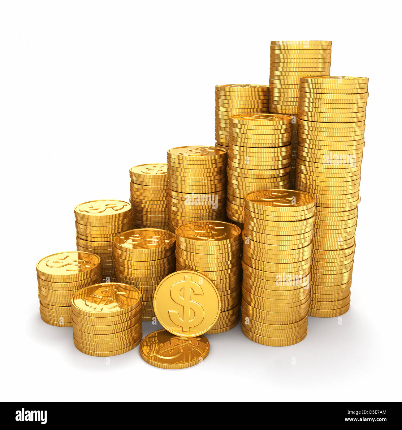 Wealth. Pyramid from gold coins on white background. 3d Stock Photo - Alamy