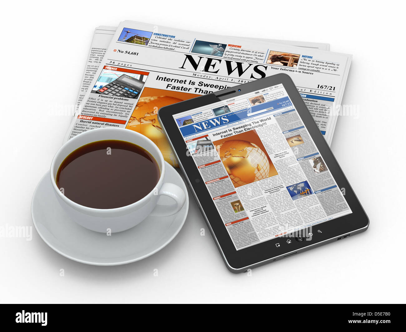 Tablet computers newspaper hi-res stock photography and images - Alamy