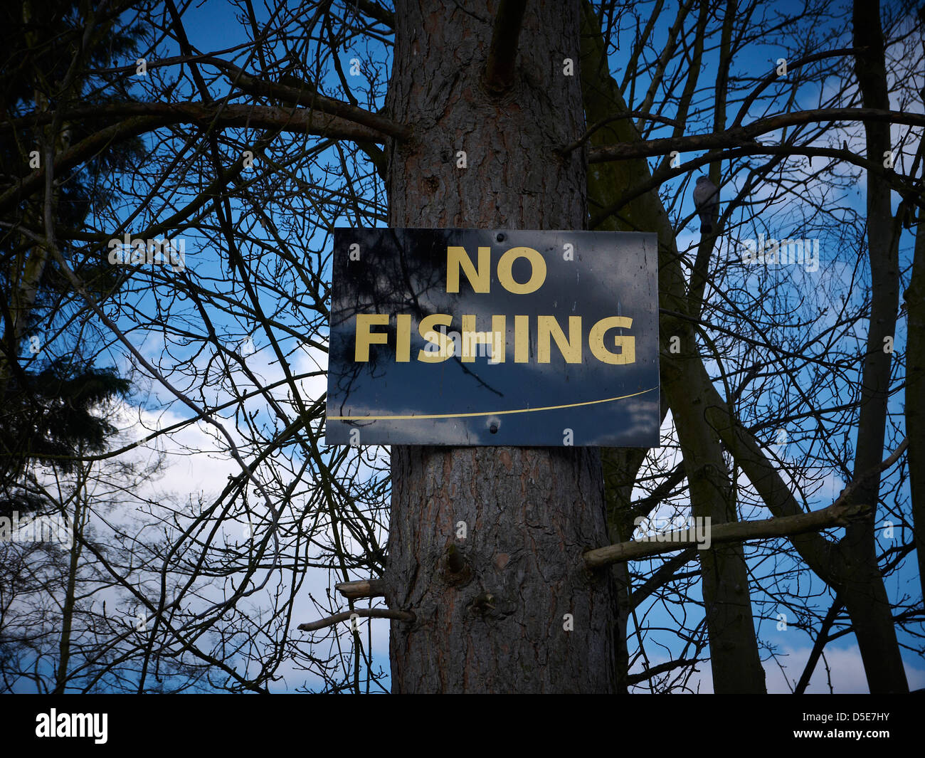 No fishing warning sign Stock Photo - Alamy