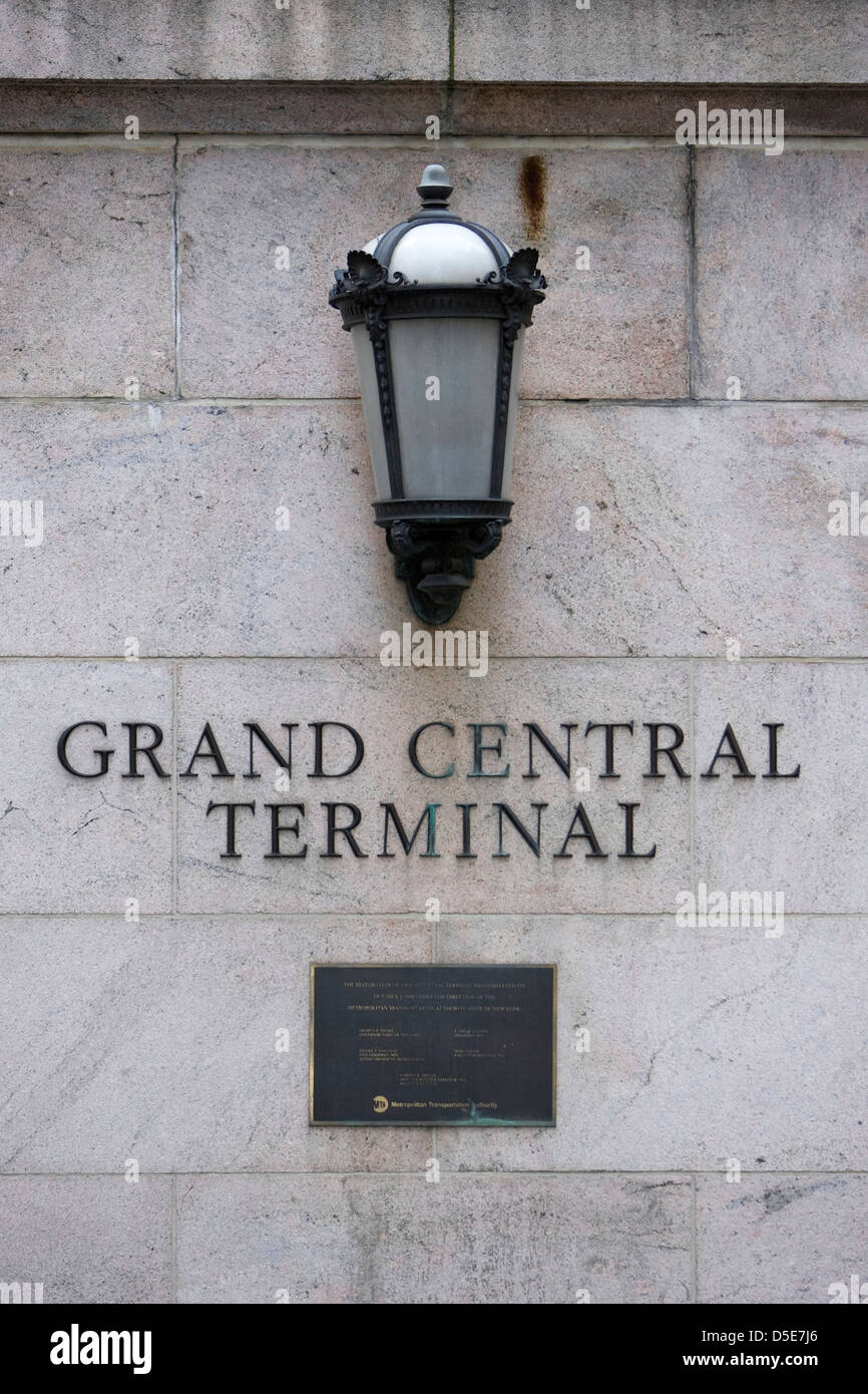 The Grand Central Terminal Train Station sign Stock Photo - Alamy