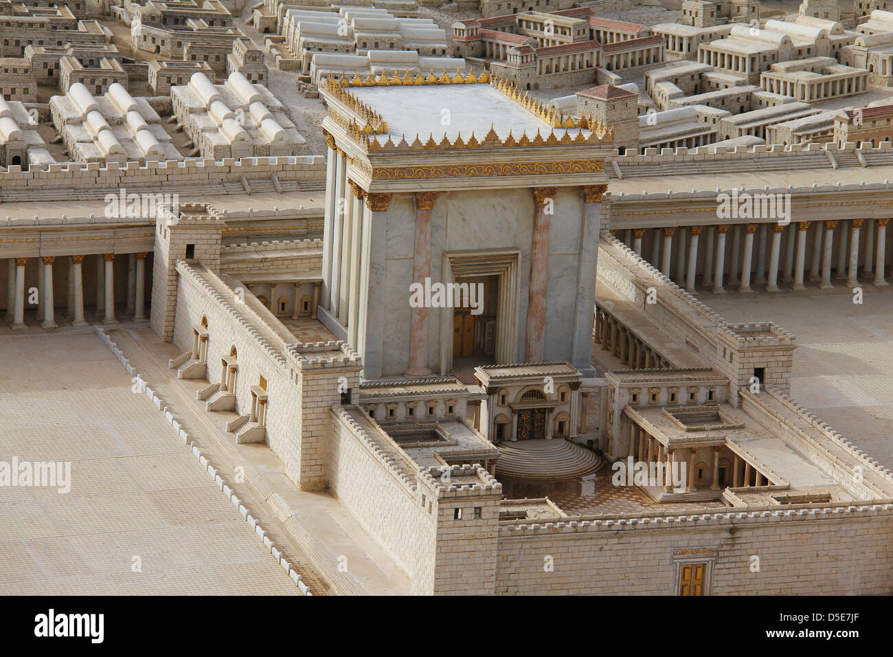 Second Temple. Model of the ancient Jerusalem. Israel Museum Stock ...