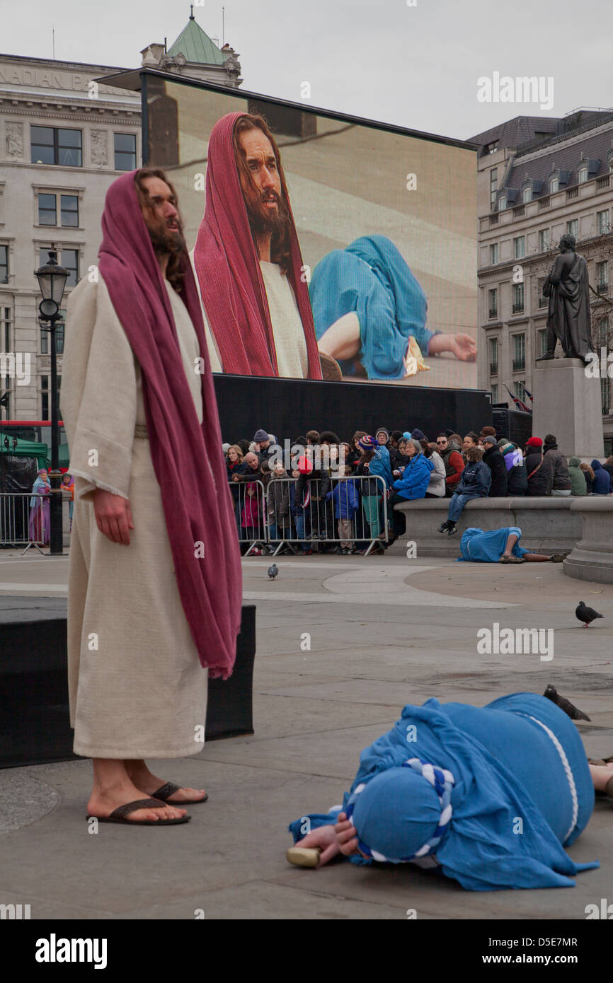 The Passion of Jesus in Trafalgar Square, London, UK on Easter Good ...