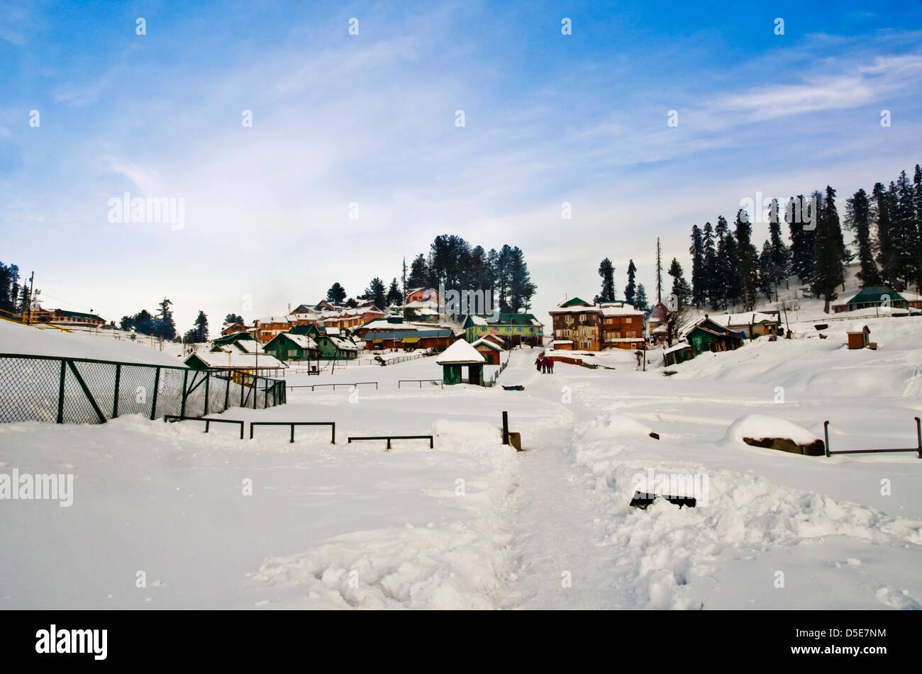 Ski resort in winter, Gulmarg, Jammu And Kashmir, India Stock Photo - Alamy