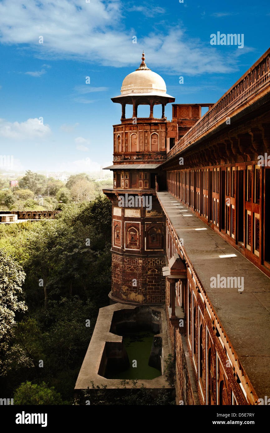Architectural feature of Agra Fort, Agra, Uttar Pradesh, India Stock ...
