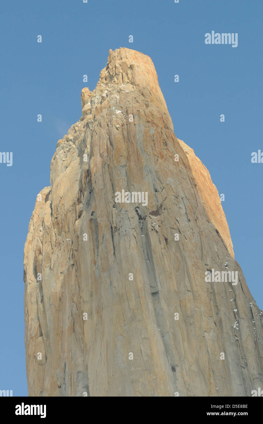 The summit of the granite tower of Torre Central, the central tower of ...