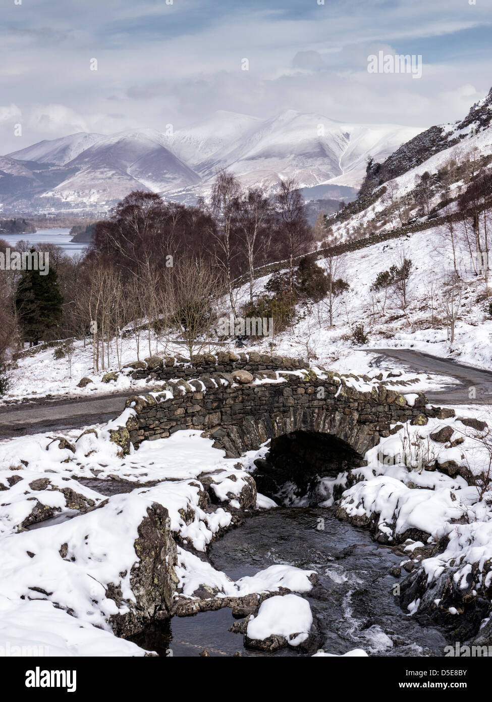 Pretty Ashness Bridge on the road from Keswick to the isolated hamlet ...