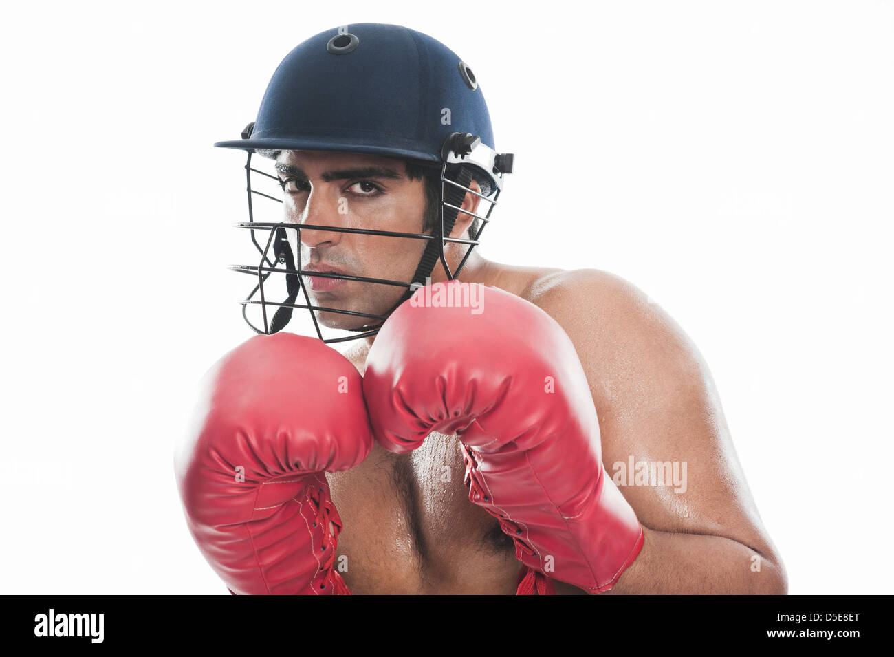 Portrait of a male boxer practicing boxing Stock Photo - Alamy