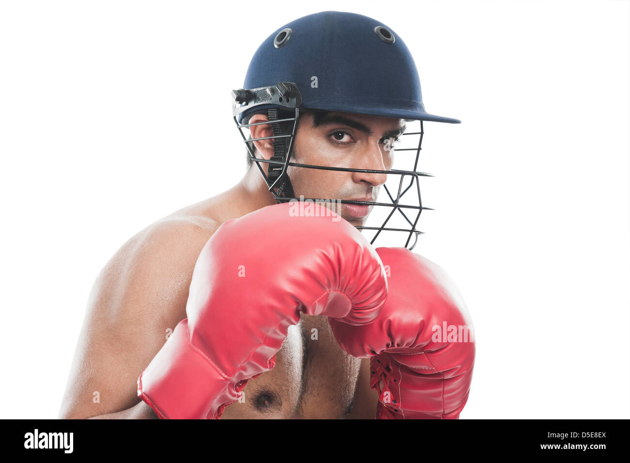 Portrait of a male boxer practicing boxing Stock Photo - Alamy