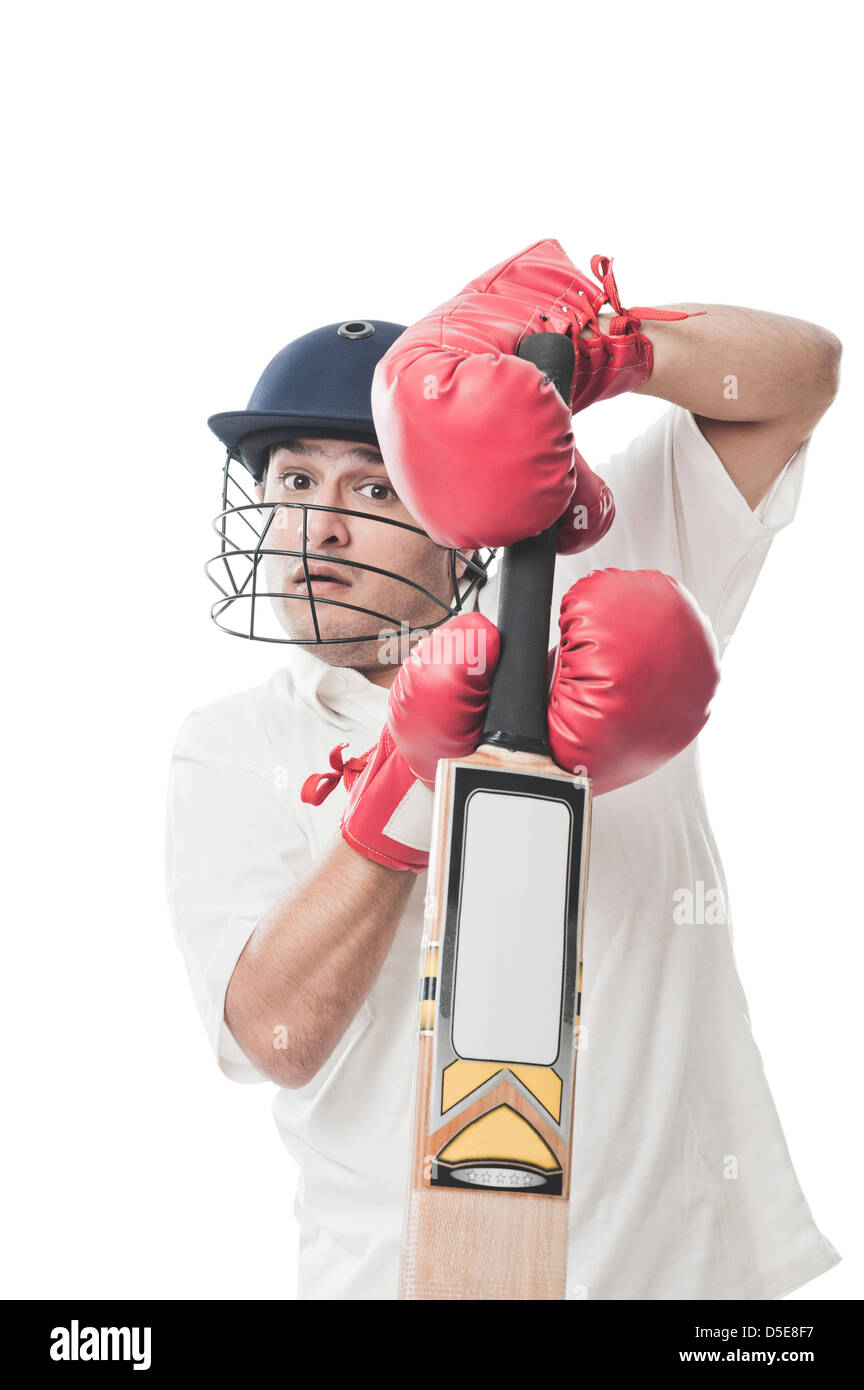 Batsman playing cricket Stock Photo - Alamy